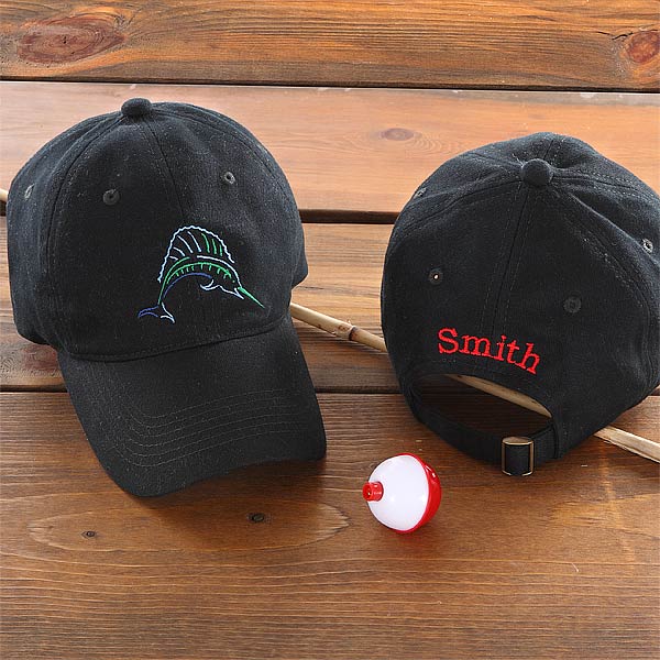 Fisherman Personalized Fishing Hat - White
