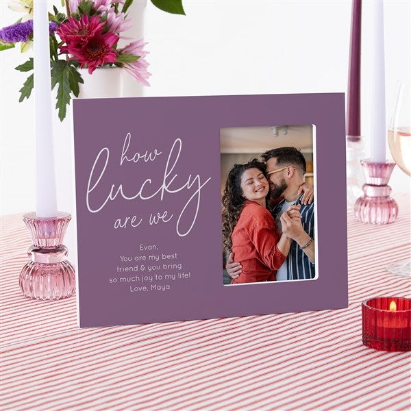 Lucky With You Personalized Off-Set Picture Frame