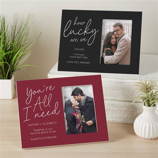 Lucky With You Personalized Off-Set Picture Frame