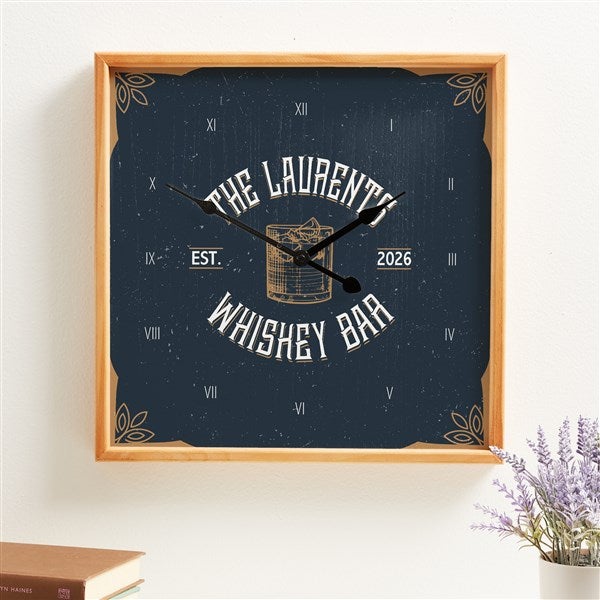 His Bar Personalized Square Wall Clock