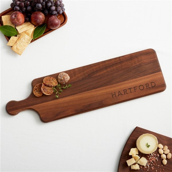 Signature Engraved Walnut Paddle Serving Board