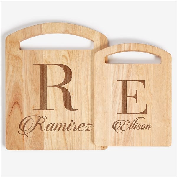 Large Initial & Name Personalized Rubberwood Cutting Board