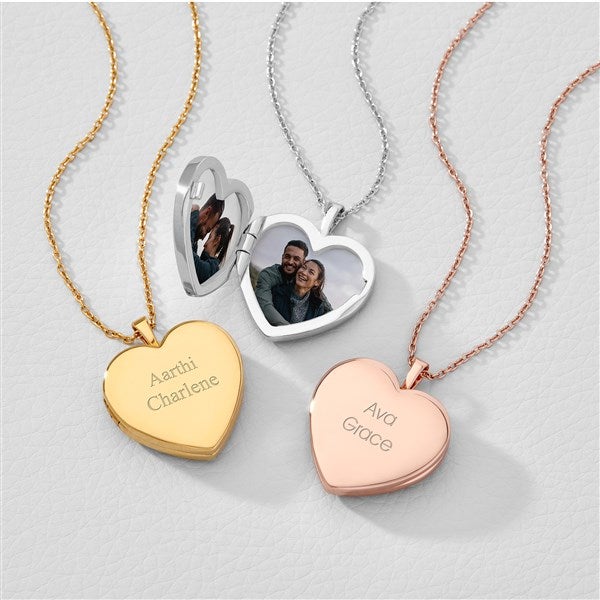 Engraved Gold Over Sterling Silver Heart Locket