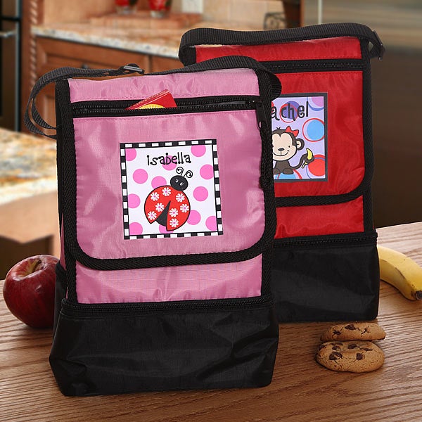 Girls Personalized School Lunch Bag - Pink