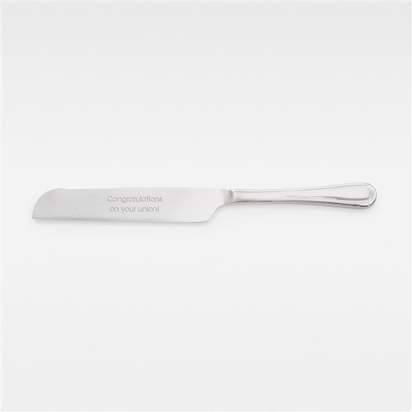 Engraved Stainless Silver Cake Server Set