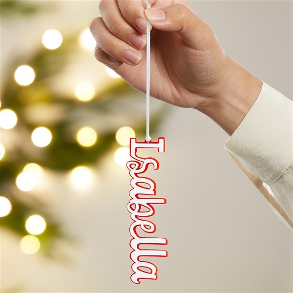 Merry Script Name Personalized 2 Layer Acrylic Ornament