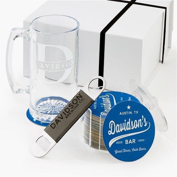Personalized Beer Mug & Coaster Gift Set For Him
