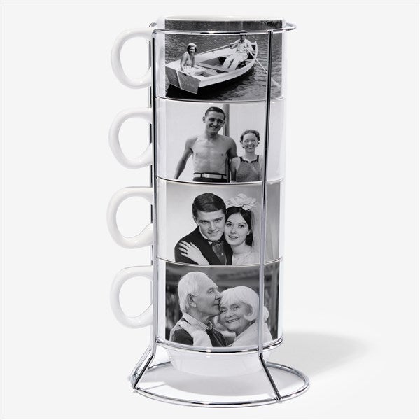 Photo Personalized 6oz Stackable Mug Set of 4