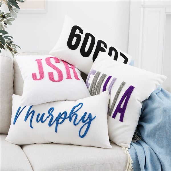 Personalized Punch Needle Monogram Pillow