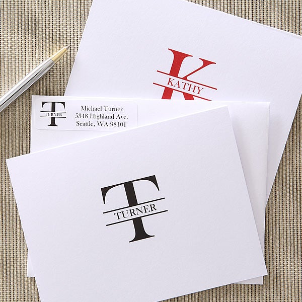 Custom Name Personalized Note Card Stationery