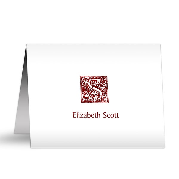 Floral Monogram Personalized Note Cards
