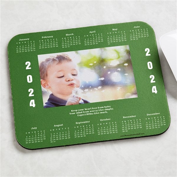 Personalized Photo and Calendar Mouse Pad with Famous Quotes