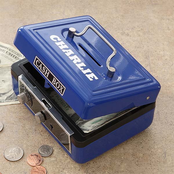 Personalized Boys Cash Box - Blue