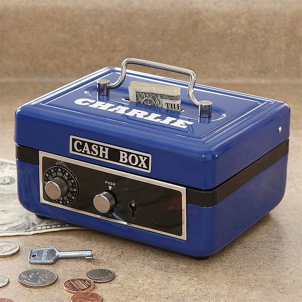 Personalized Boys Cash Box - Blue