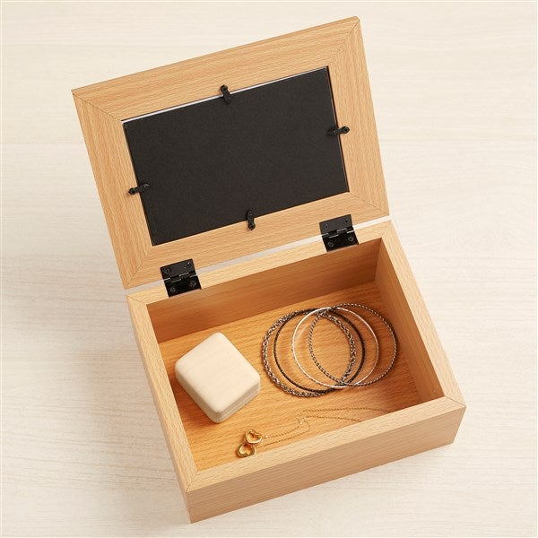 I Love You Engraved Wood Photo Memory Box