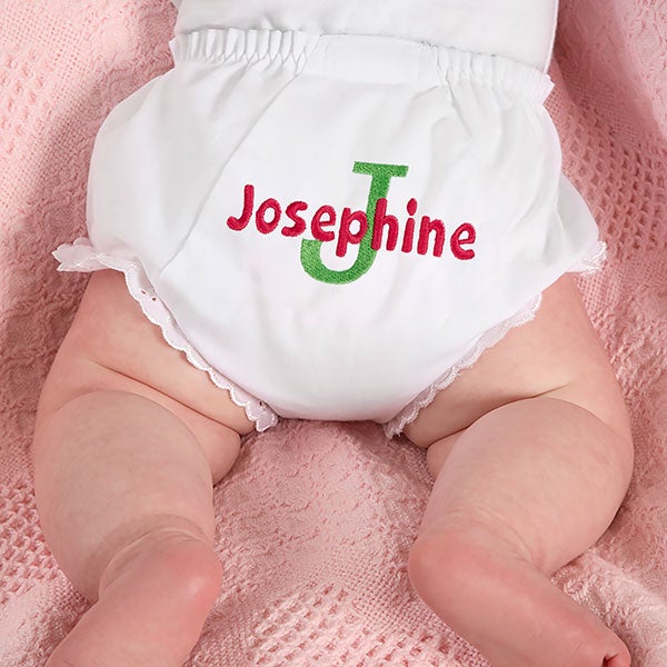 Personalized Baby Bloomers Diaper Covers - Name & Initial