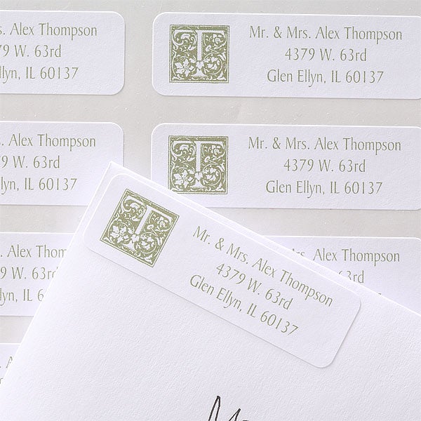Floral Monogram Multipurpose Address Labels
