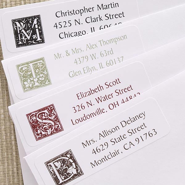 Floral Monogram Multipurpose Address Labels