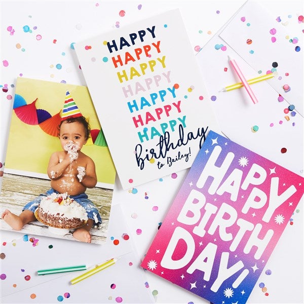 Personalized Photo Birthday Cards - Vertical