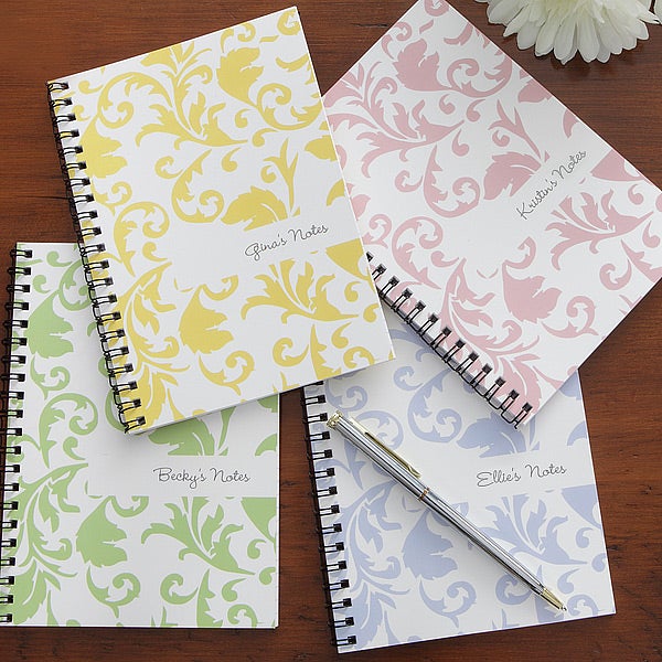 8260 - Floral Damask Personalized Mini Notebook Set of 4