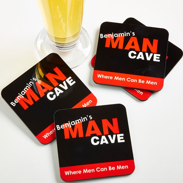 8577 - Man Cave Personalized Coaster Set of 4