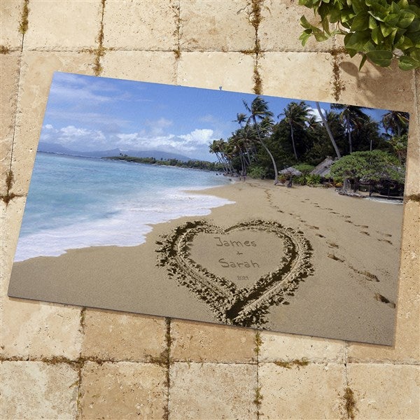 Personalized Door Mats - Sandy Beach Tropical Island Doormat
