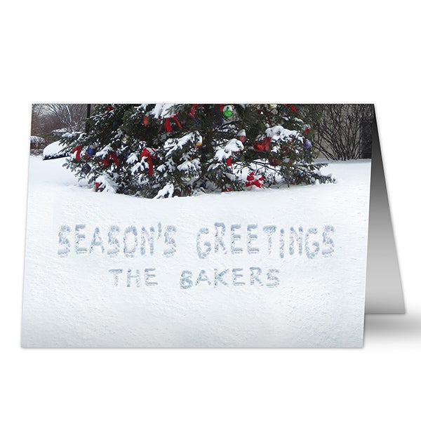 8778 - Writing In The Snow Personalized Christmas Cards