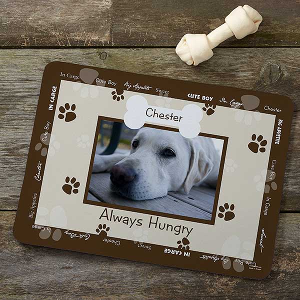Personalized Dog Bowl Mats - Throw Me A Bone
