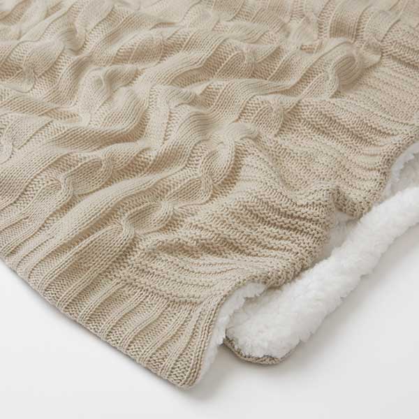 Name & Initial Personalized 50x60 Tan Knit Throw Blanket