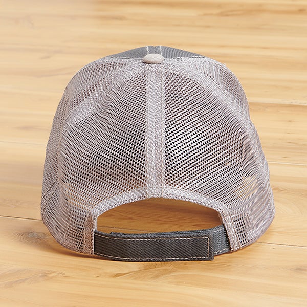 Monogram Embroidered Grey Trucker Hat