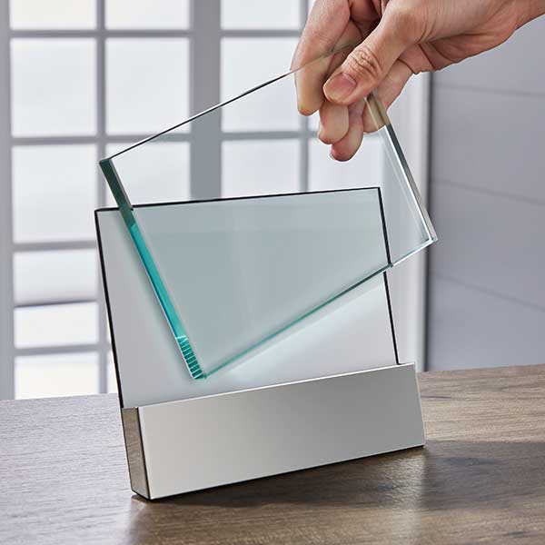 The Graduate Engraved Glass Block Silver Base Picture Frames