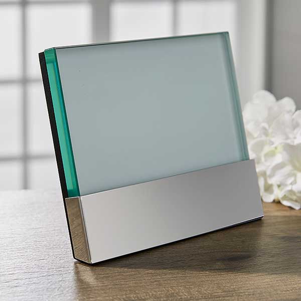 The Graduate Engraved Glass Block Silver Base Picture Frames