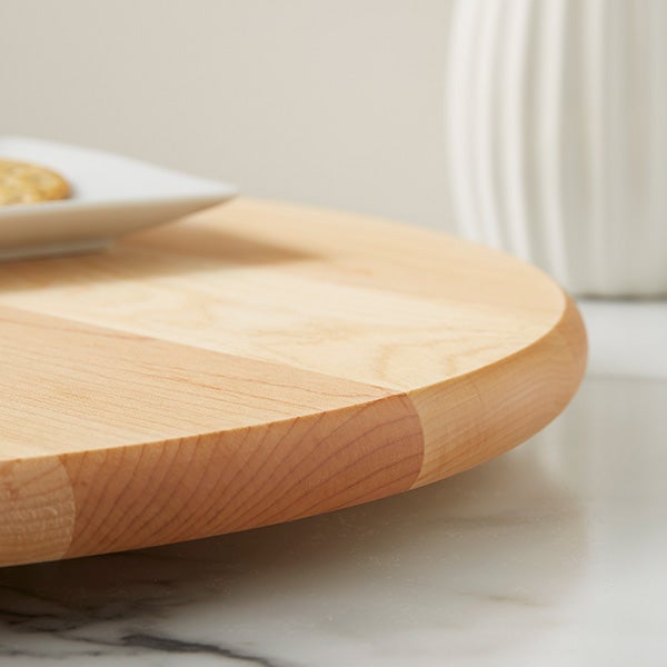 Engraved Wreath Personalized Wooden Lazy Susan