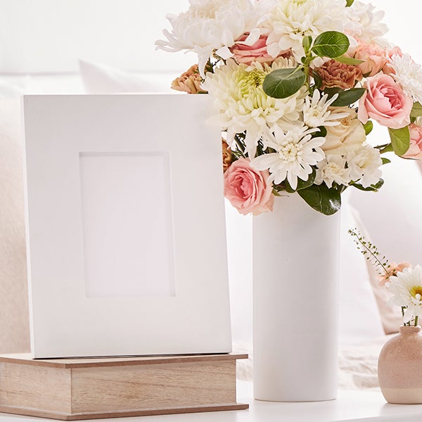 Birth Month Flower Personalized White Flower Vase