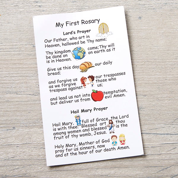 Personalized Multicolored Wooden Rosary - My First Rosary