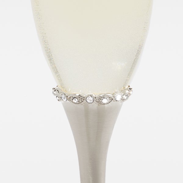 Engraved Anniversary Princess Flute Set - Silver