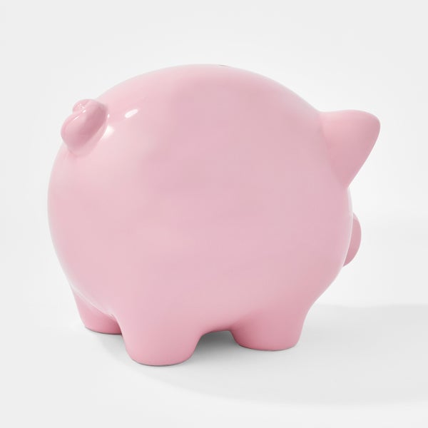 Engraved Ceramic Piggy Bank in Pink