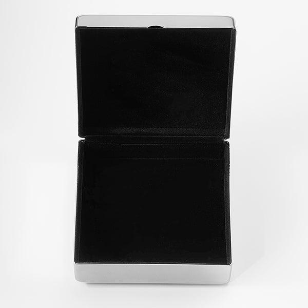 Engraved Silver Stepped Edge Jewelry Box