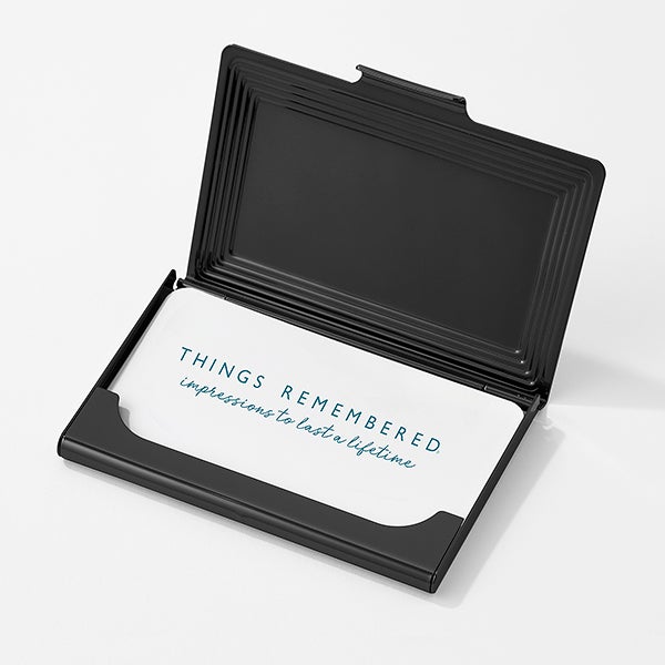 Engraved Gunmetal Step Design Card Case