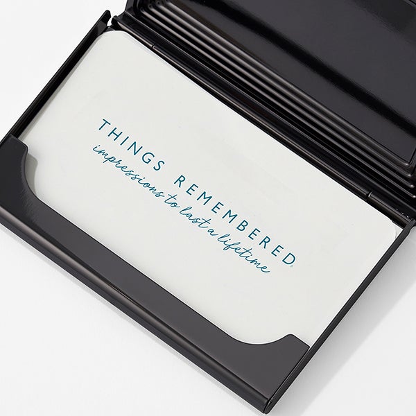 Engraved Gunmetal Step Design Card Case