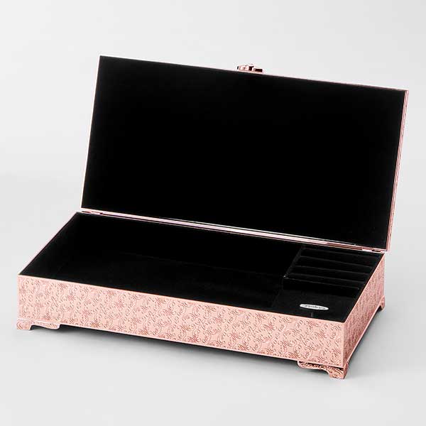 Engraved Rose Gold Antique Rectangle Musical Box