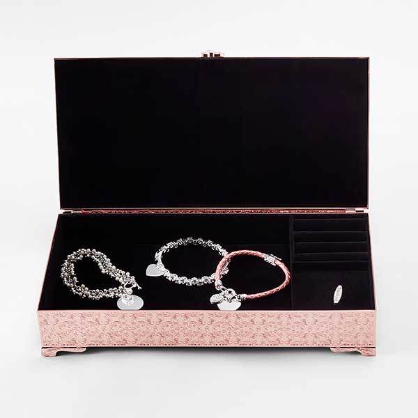 Engraved Rose Gold Antique Rectangle Musical Box