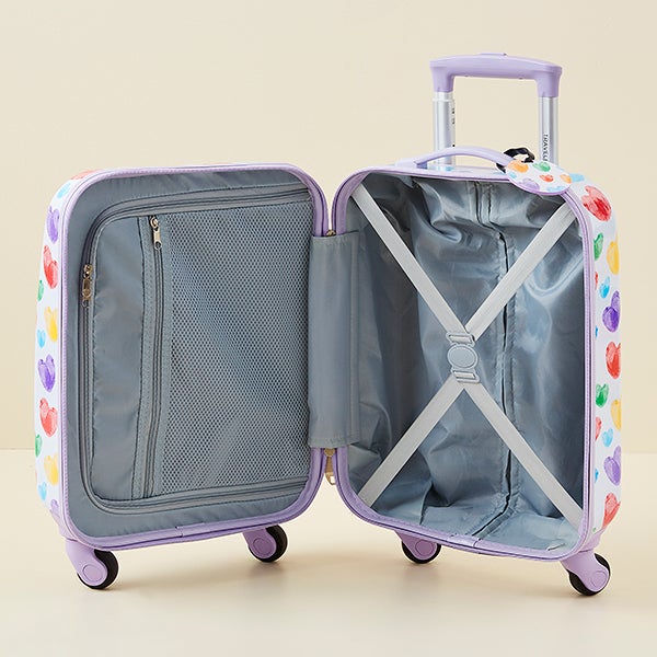 Hearts Personalized Girls Rolling Luggage Bag Set