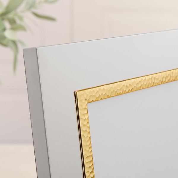 Engraved Message Silver & Gold Hammered Picture Frames