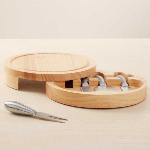 Classic Celebrations Personalized Round Cheese Board & Tools Set