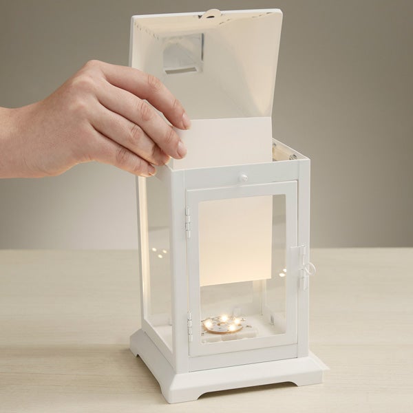 Personalized Years Of Love White Metal Anniversary LED Lantern