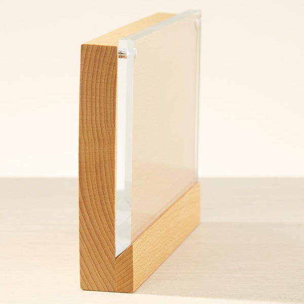 Elegant Couple Engraved Acrylic Picture Frame with Wood Base