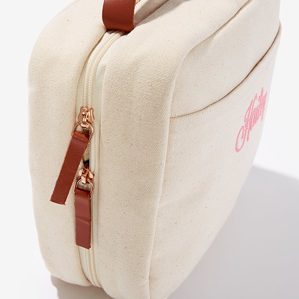 Embroidered Canvas Hanging Travel Bag