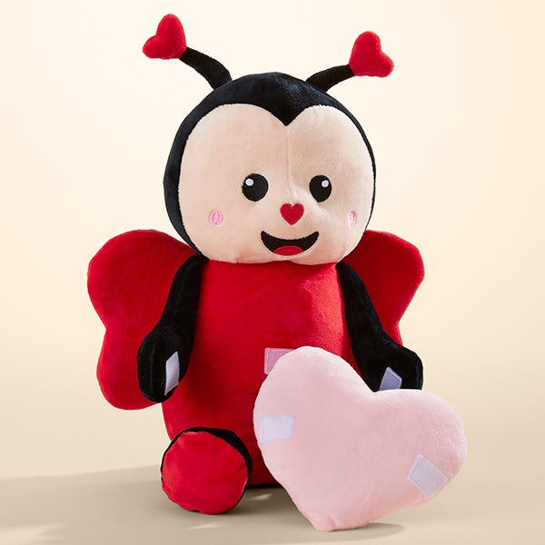 My Valentine Personalized Plush Love Bug with Pink Heart