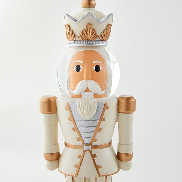 Engraved Figural Nutcracker Musical Snow Globe with Light Skin Tone